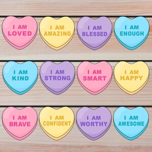 Conversation Hearts PRINTABLE Banner | Candy Sweethearts Positive ...