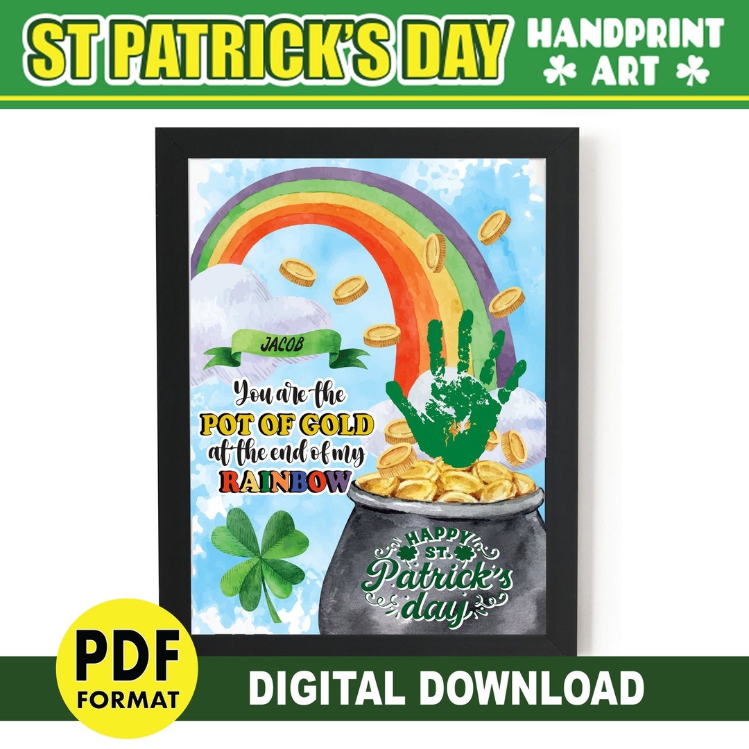 St Patrick’s Day Handprint Art | PRINTABLE Handprint Craft | St ...