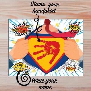 Father's Day Superhero Handprint Craft | Super Dad Hero | Superhero Dad ...