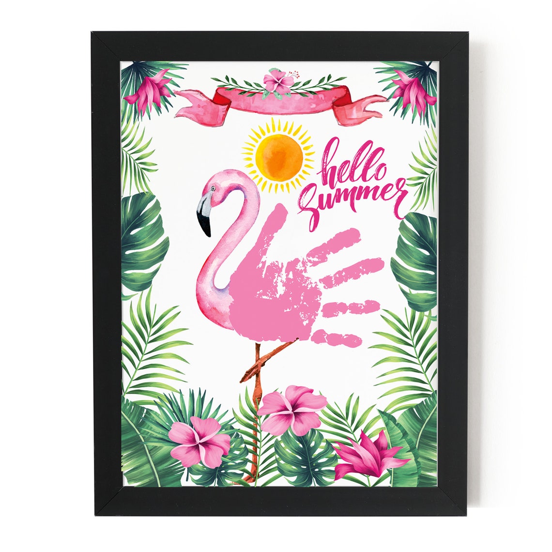 Flamingo Handprint Art Summer Crafts PRINTABLE Handprint - Etsy