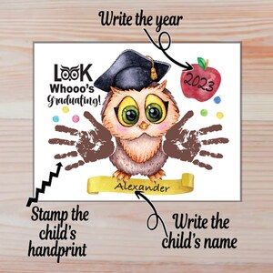 Graduation Handprint Art | Owl Grad Crafts Activity for Kids | Keepsake ...