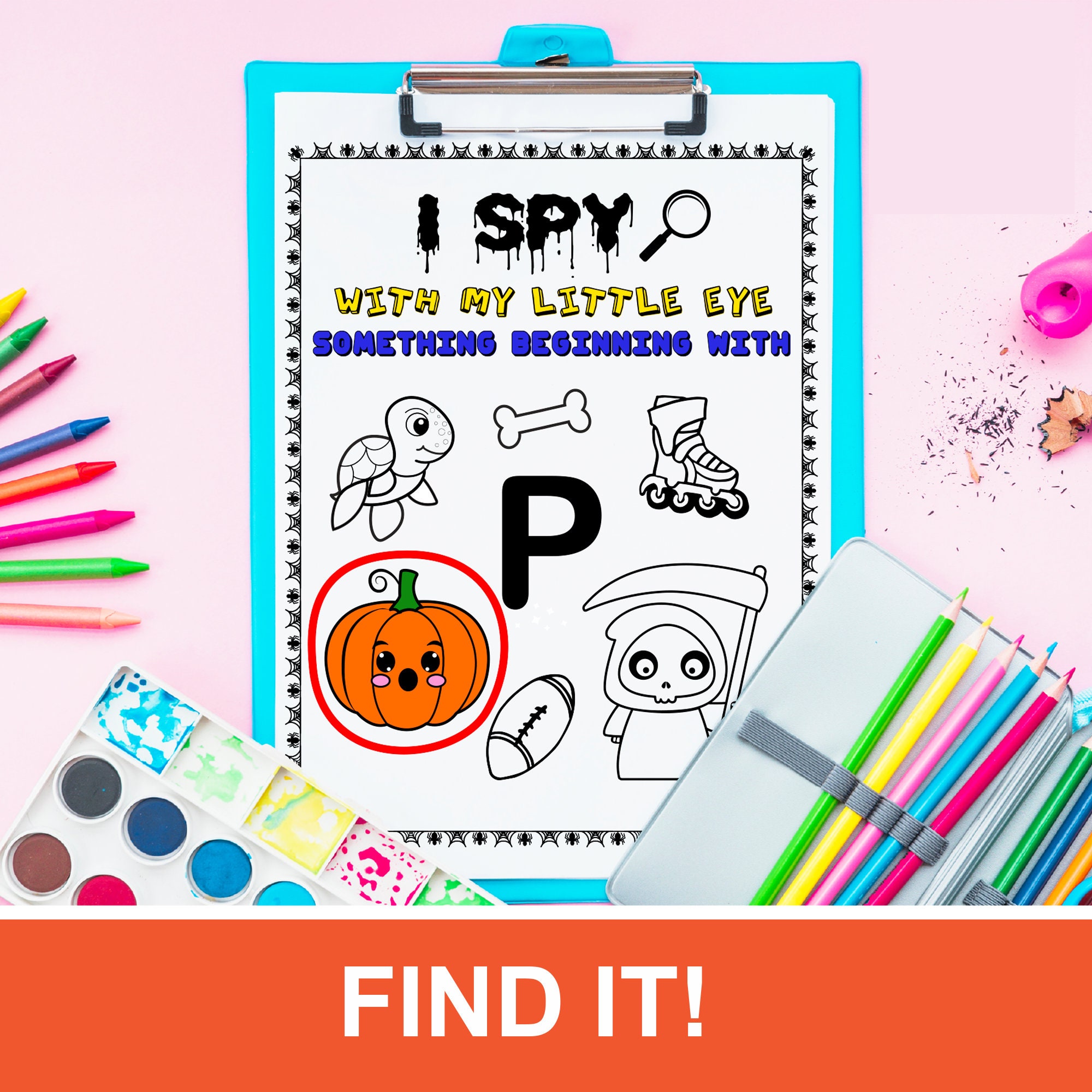 Halloween I Spy A-Z PRINTABLE Letter Tracing & Coloring Halloween ...