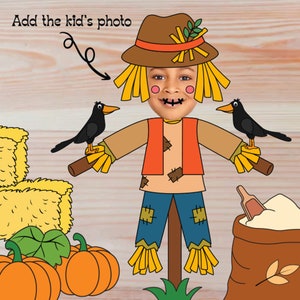 Build-a-scarecrow Face Photo Craft | Fall Autumn Craft for Bulletin ...