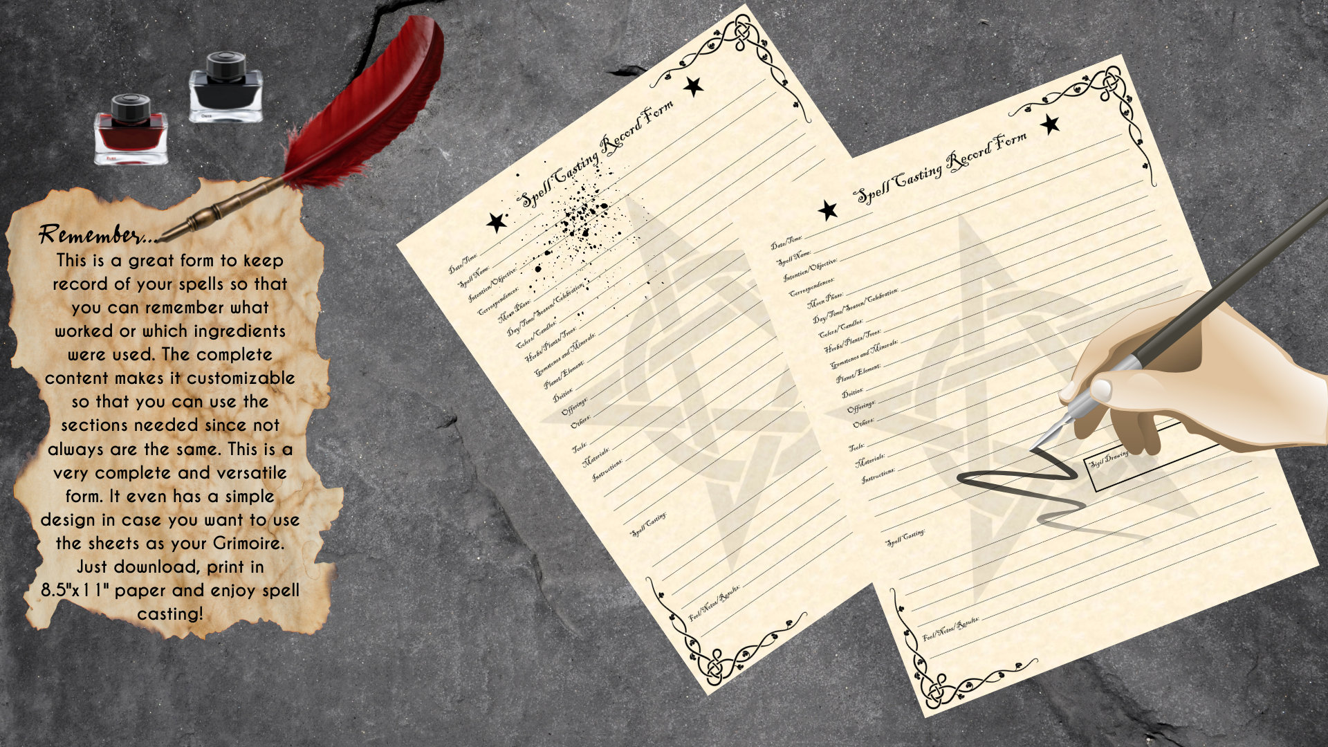 Spell Casting Record Form - Etsy