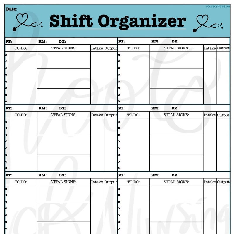 Cna Daily Checklist - Etsy