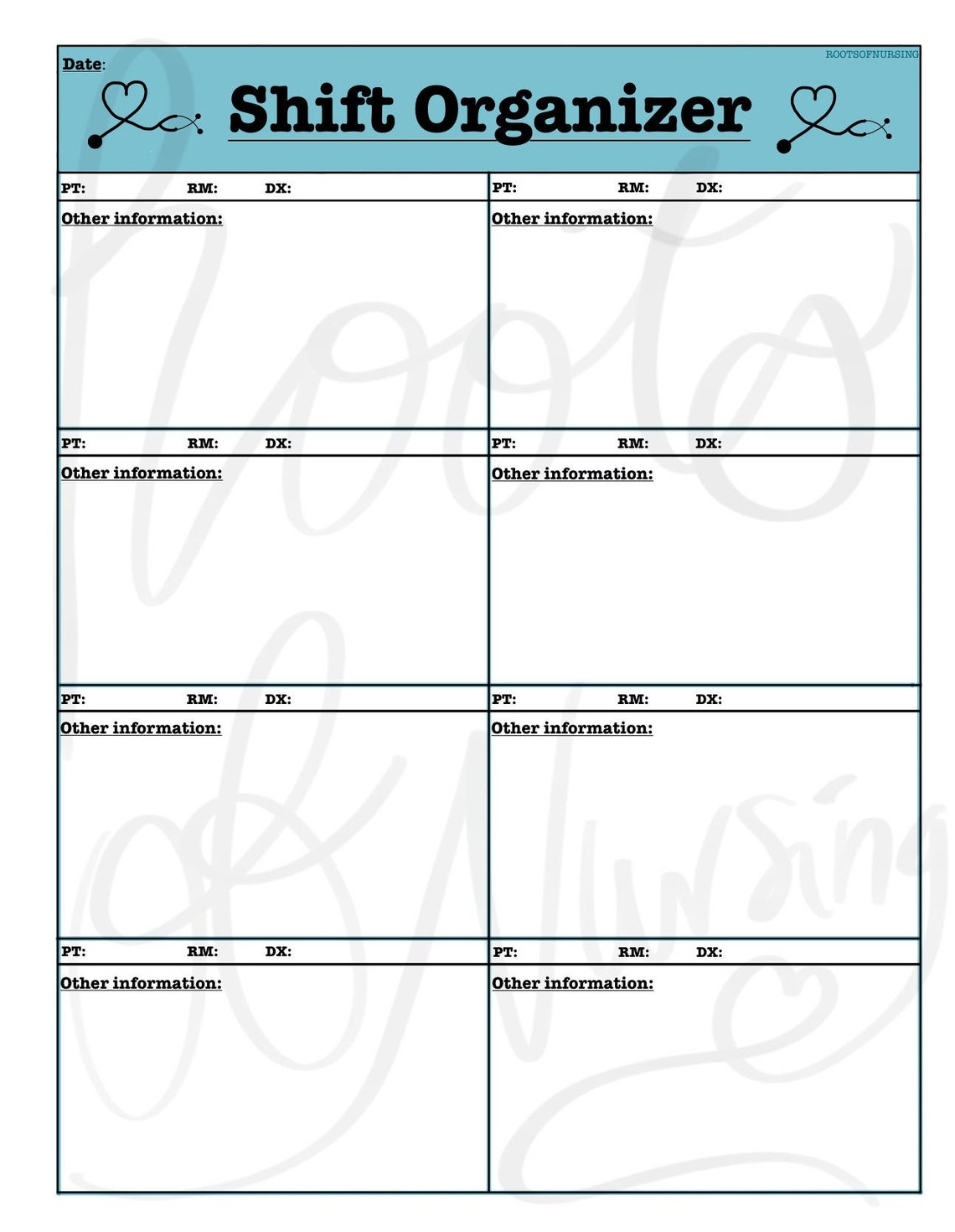 8 Patient CNA Shift Organizer/to-do List/vitalsigns/intake&output - Etsy