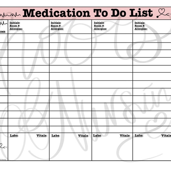 Medication to Do List - Etsy