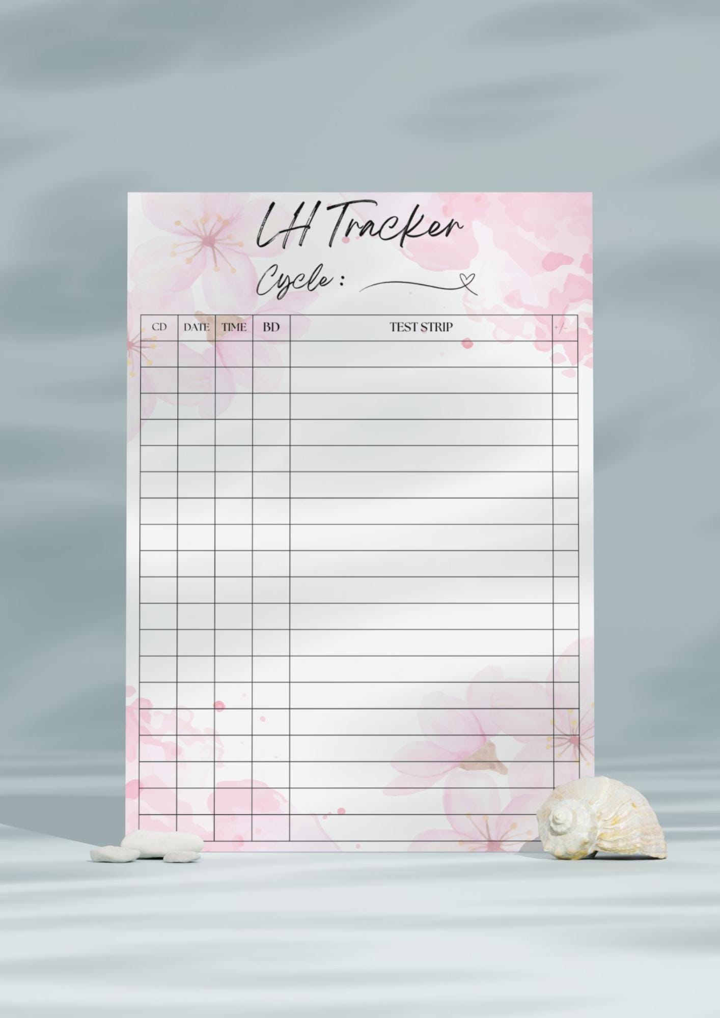 Ovulation Test Strip Tracker, Ovulation Tracker Printable, BBT Tracker ...
