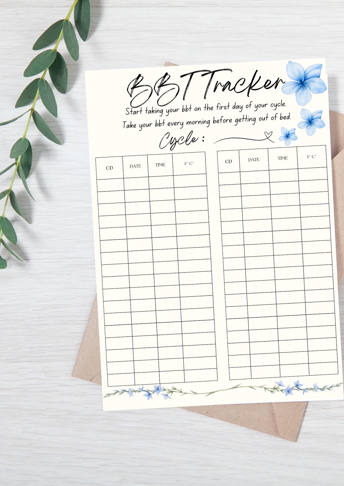 Ovulation Test Strip Tracker, Ovulation Tracker Printable, BBT Tracker ...