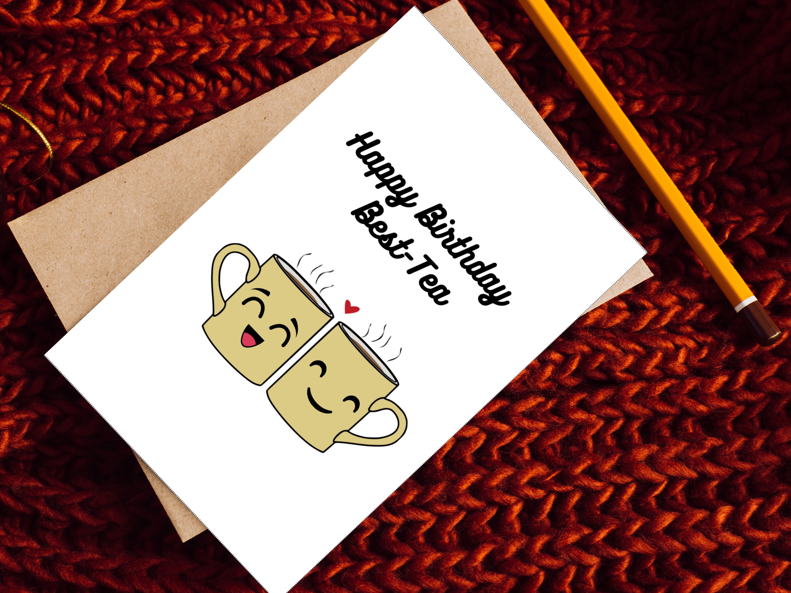 Best Tea Birthday Card for Best Friend Best Tea Pun Card - Etsy