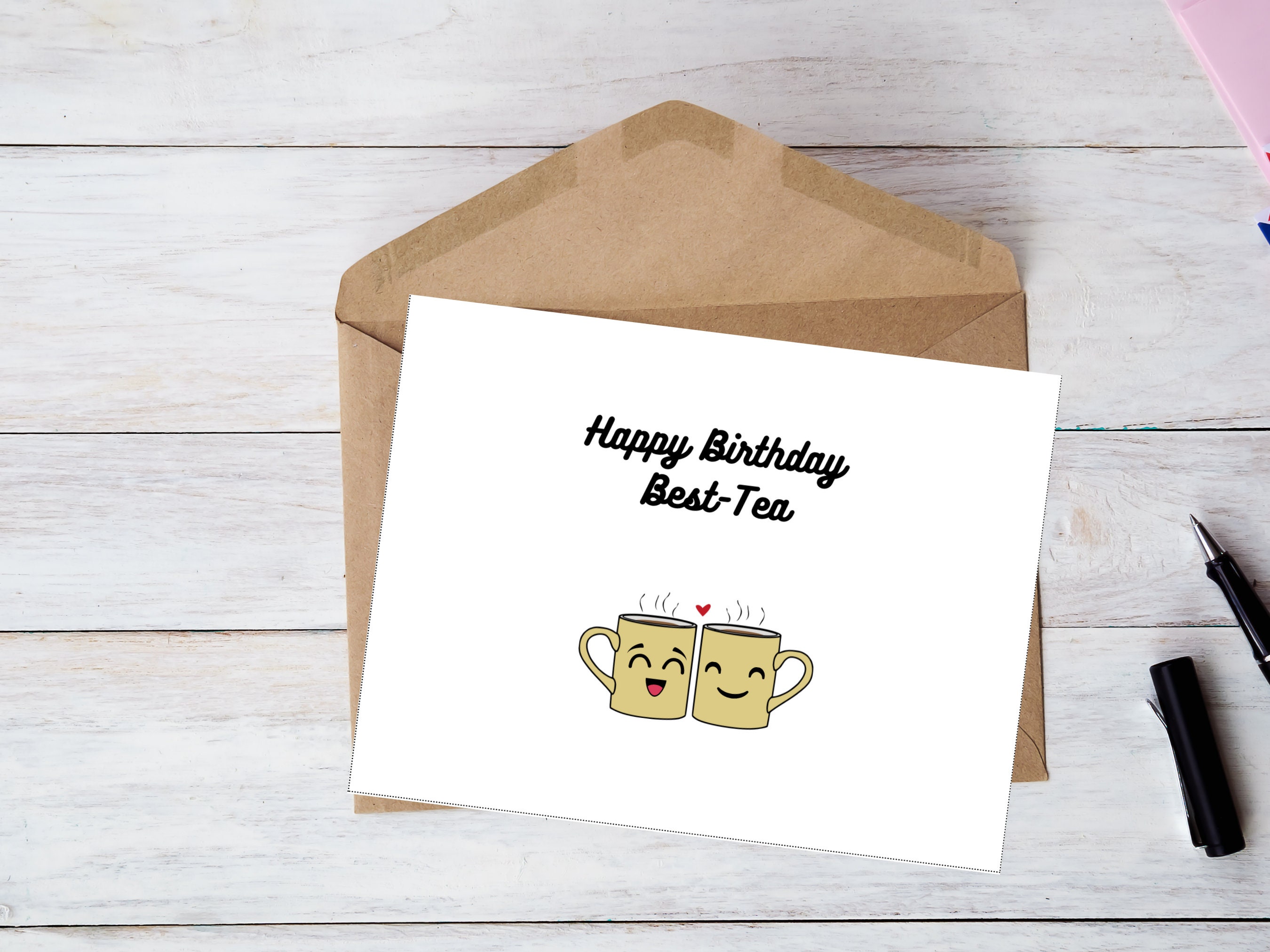 Best Tea Birthday Card for Best Friend Best Tea Pun Card - Etsy