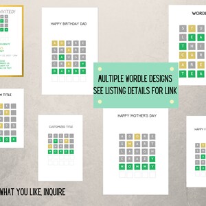 Custom Wordle Card, Wordle Card Printable Friend, Custom Digital Card ...