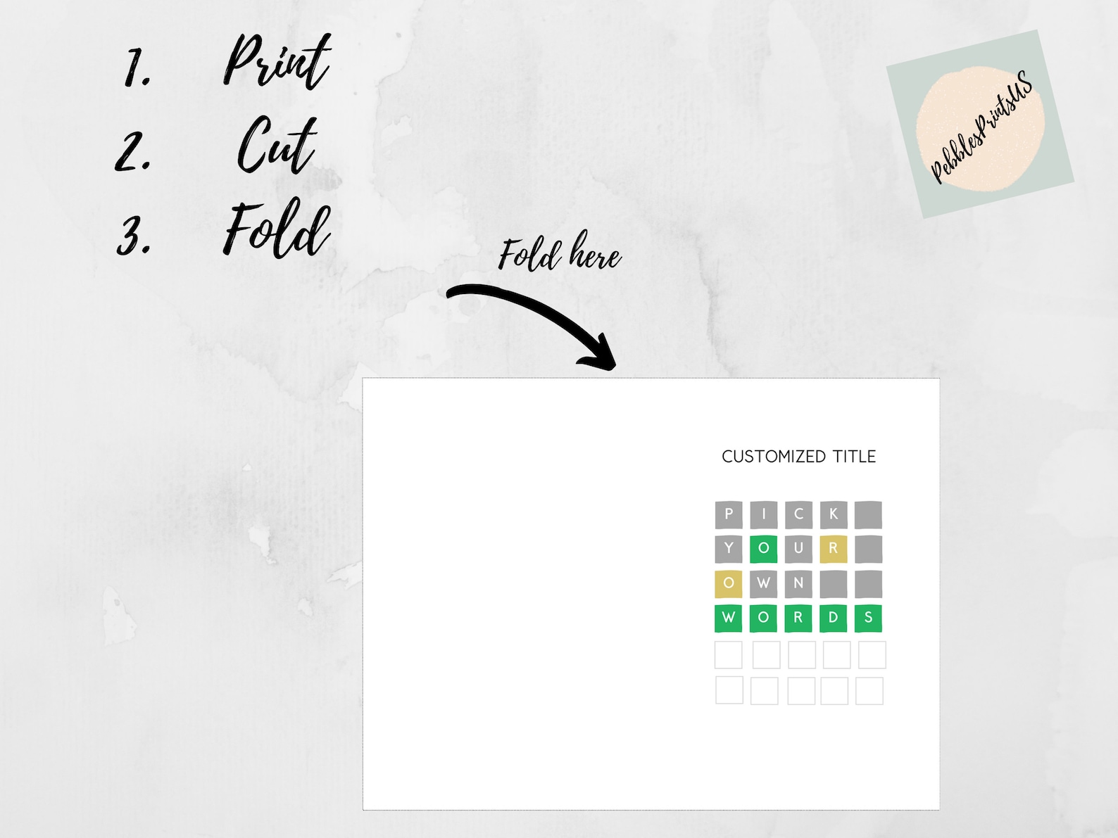 Custom Wordle Card, Wordle Card Printable Friend, Custom Digital Card ...