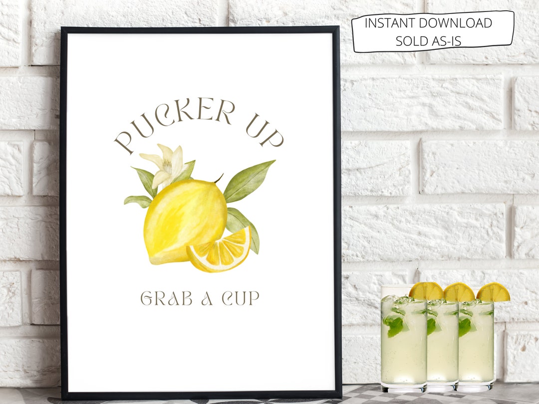Pucker up and Grab a Cup Sign Drink Sign for Bridal Shower - Etsy