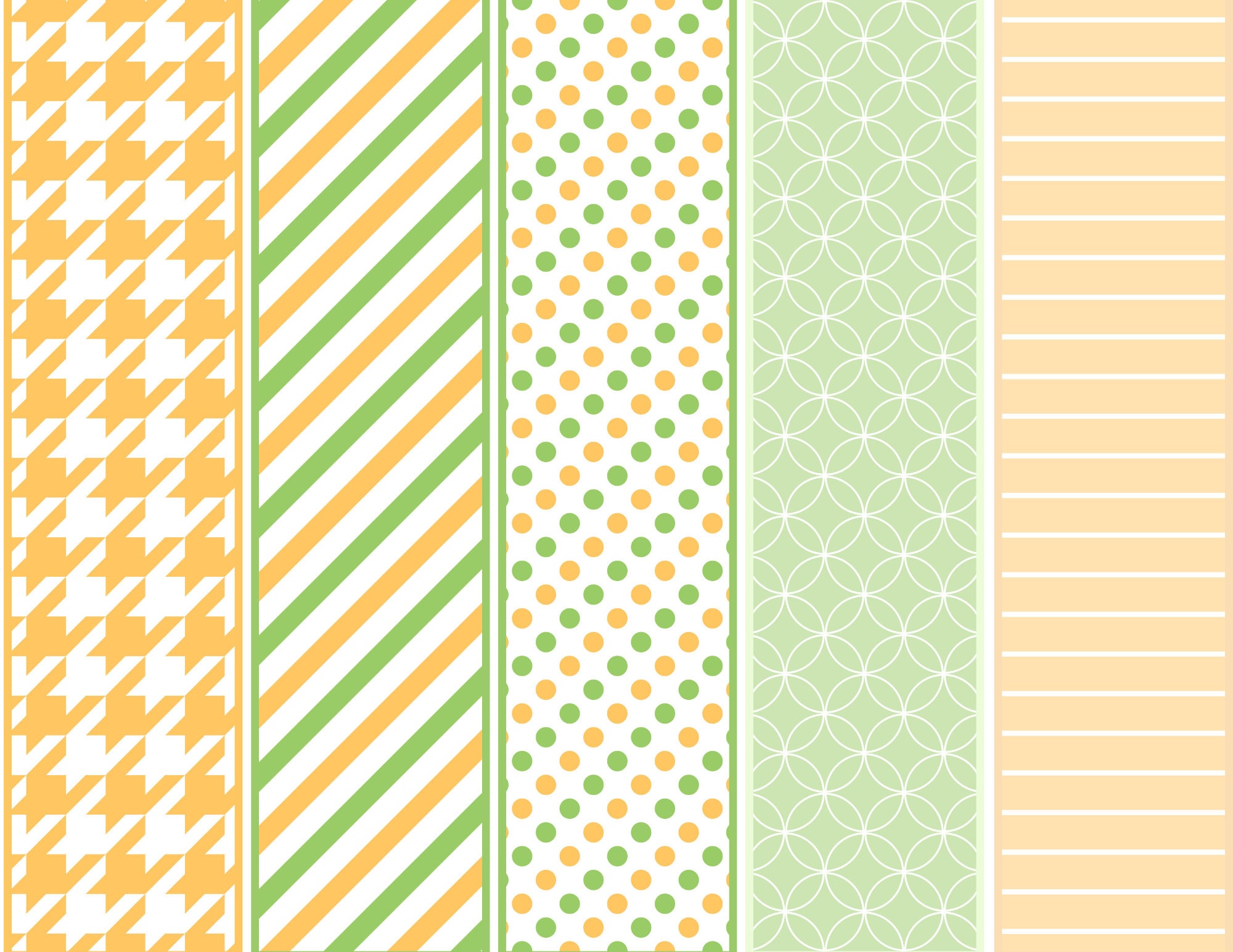 Printable Pastel Orange and Green, Junk Journal, Ephemera, Scrapbooking ...
