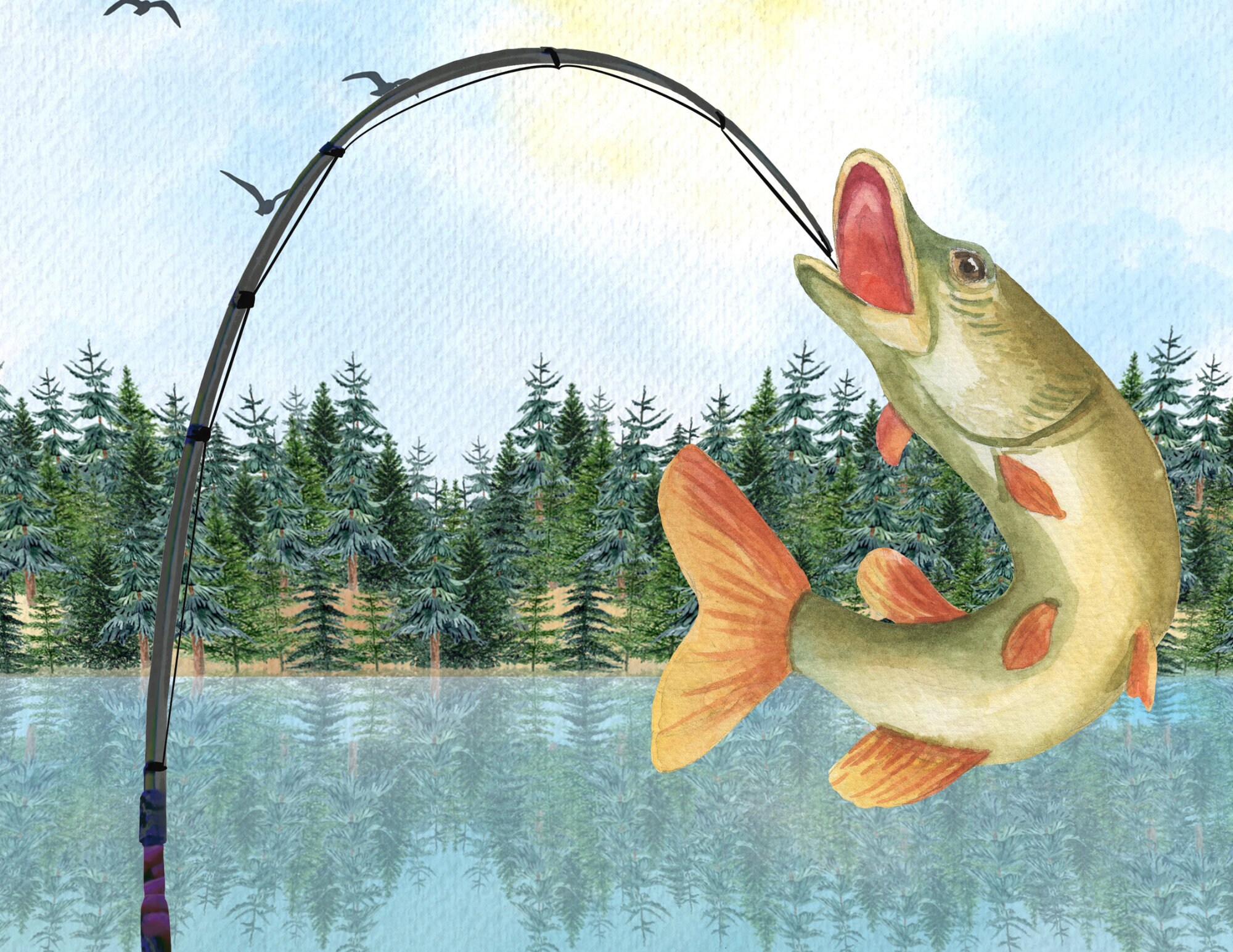Printable Fishin' Hole Junk Journal Scrapbook Kit - Etsy