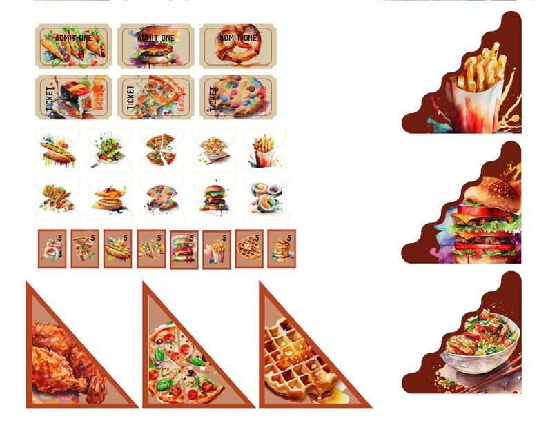 Printable Junk Food Junk Journal Scrapbooking Kit Matching Coordinated ...
