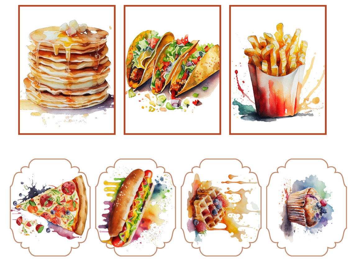 Printable Junk Food Junk Journal Scrapbooking Kit Matching Coordinated ...