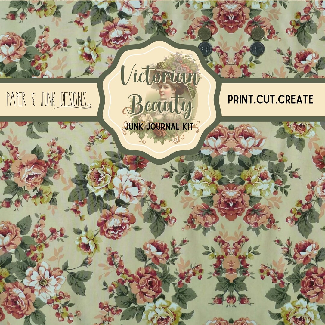 Printable Victorian Beauty Junk Journal Scrapbooking Kit Matching ...