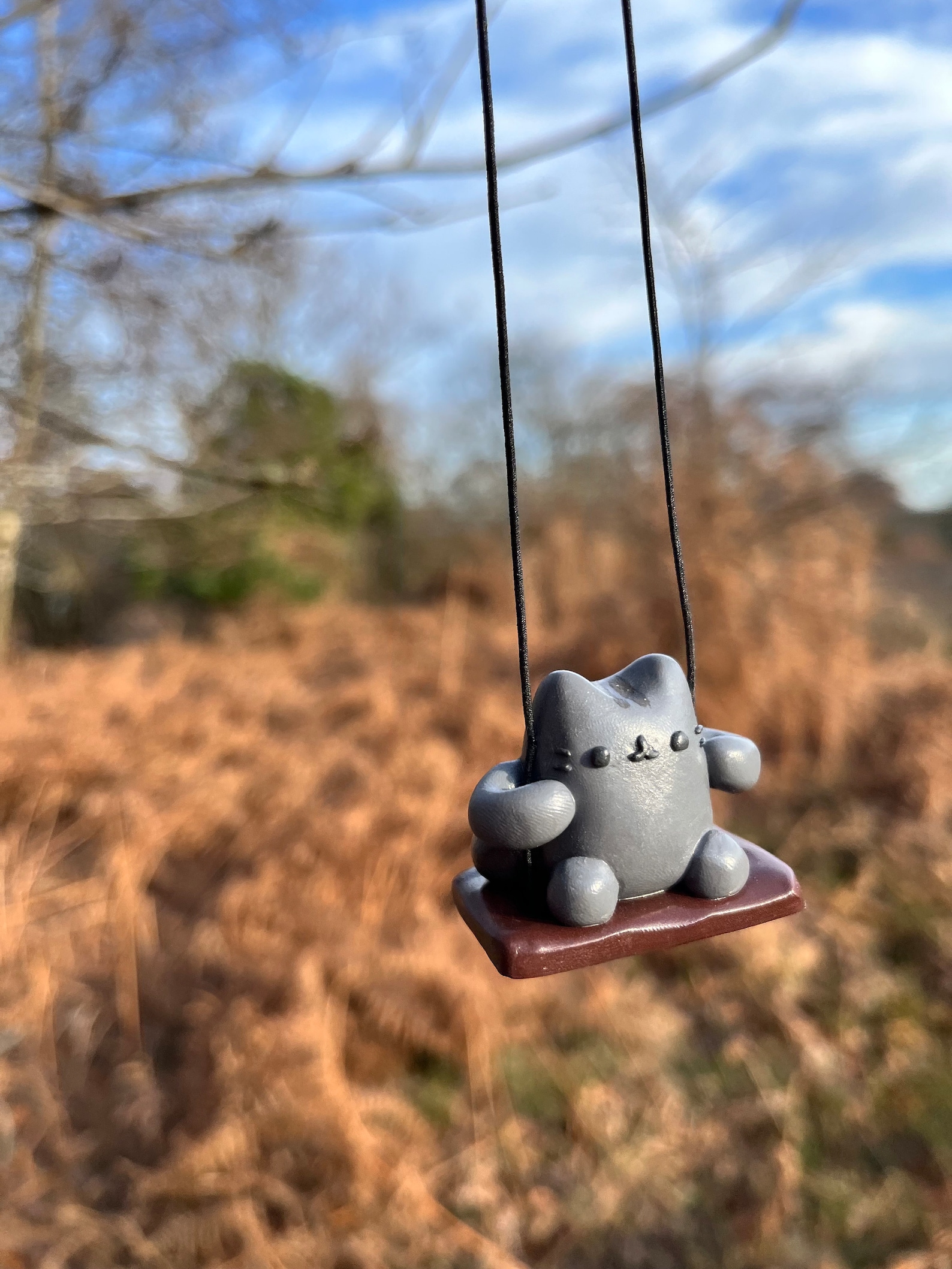 Swinging Pusheen Car Figurine, Cute Car Accessory, Cat Lover Gift, Rear ...