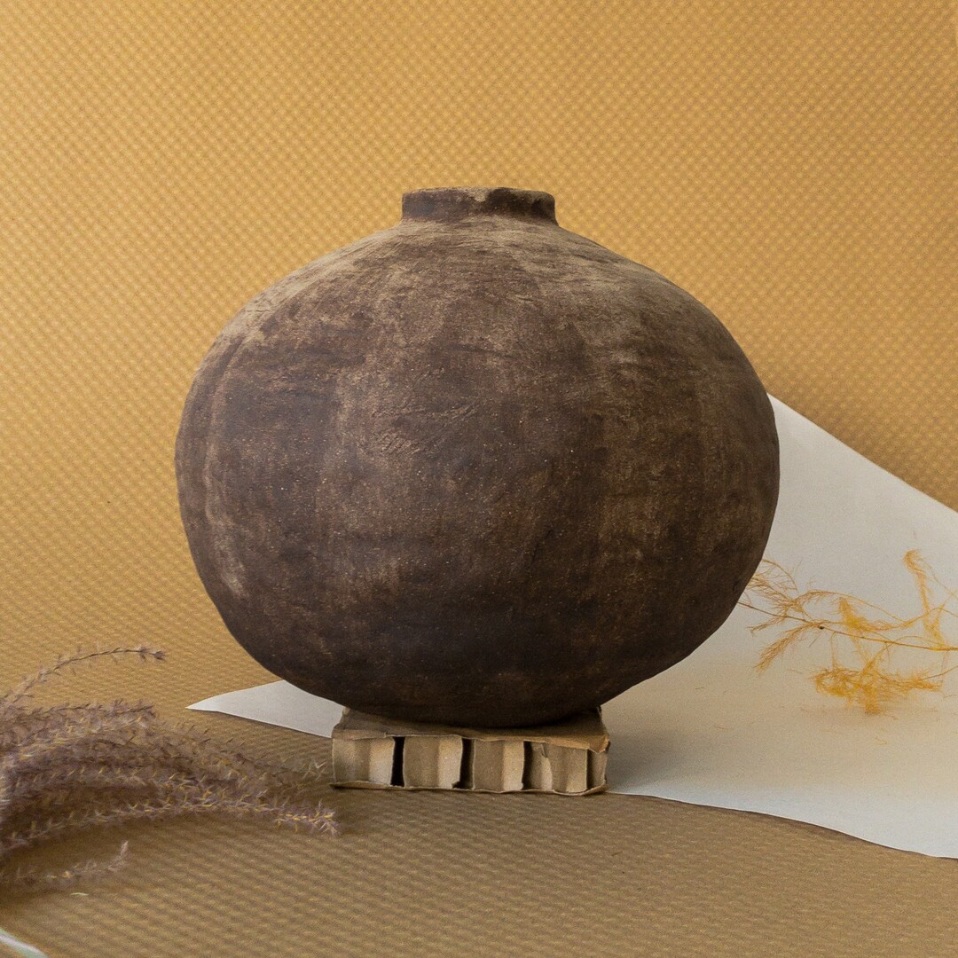 Moon Jar Vase Hand Coiled, Sphere Vase Large Made to Order. - Etsy