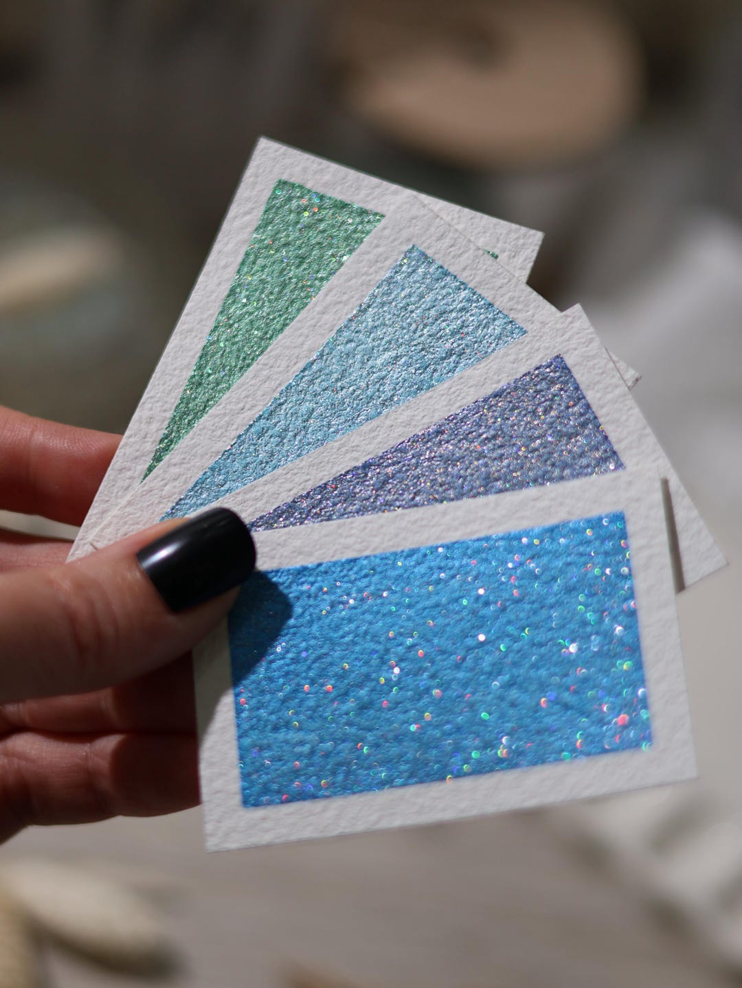 Pégase - 4 Glitter Watercolors - Etsy