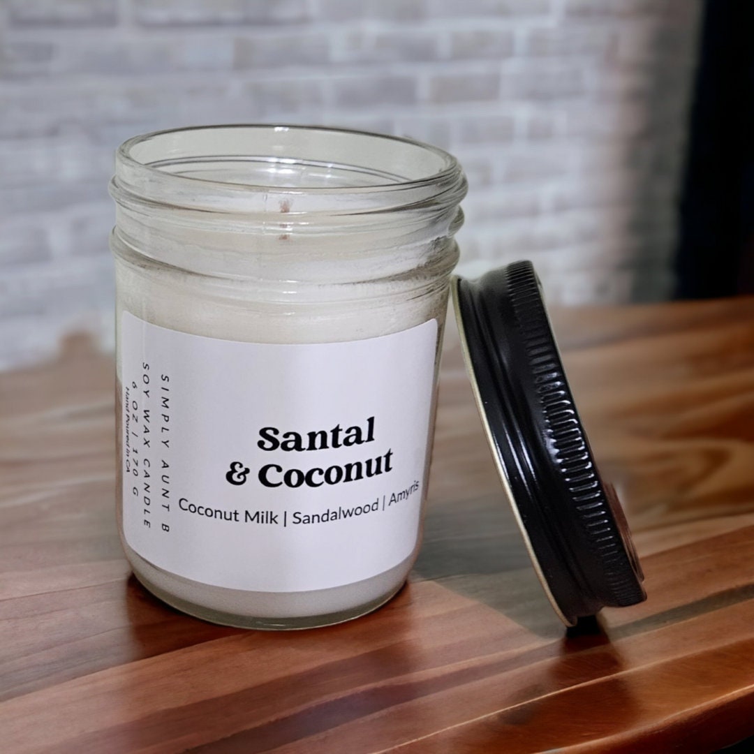 Santal & Coconut Soy Candle – Tropical Escape, 6 Oz - Etsy