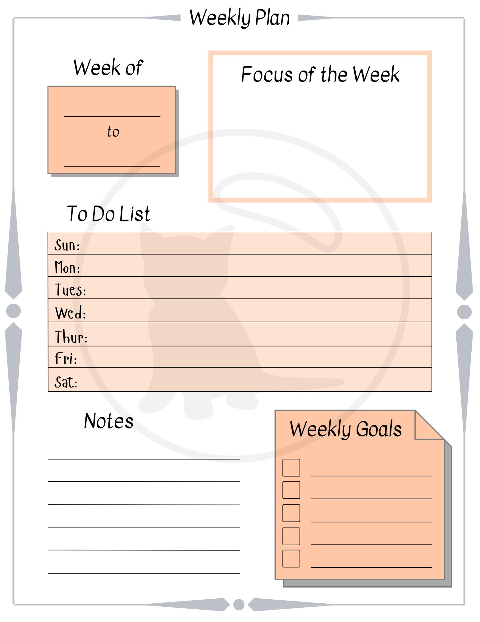 Printable Daily, Weekly, & Monthly Planner Page Set - Etsy