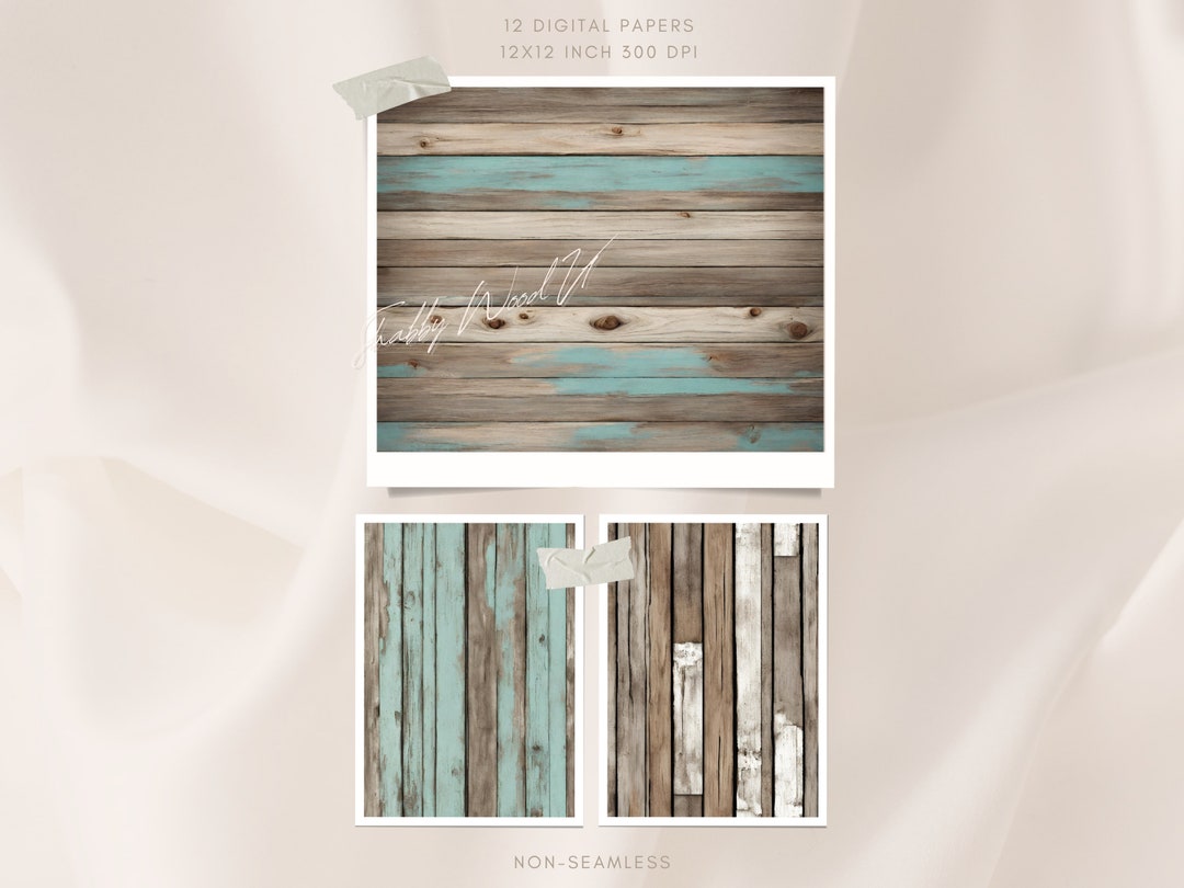Shabby Wood Background Digital Papers, White Wooden Backgrounds, Rustic ...