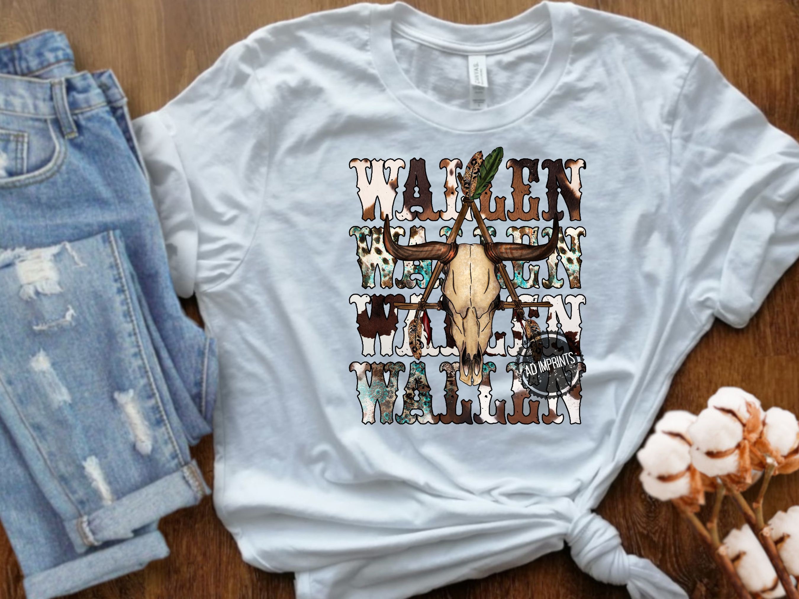 Wallen PNG Stacked Wallen Sublimation Design Turquoise and Cowhide ...