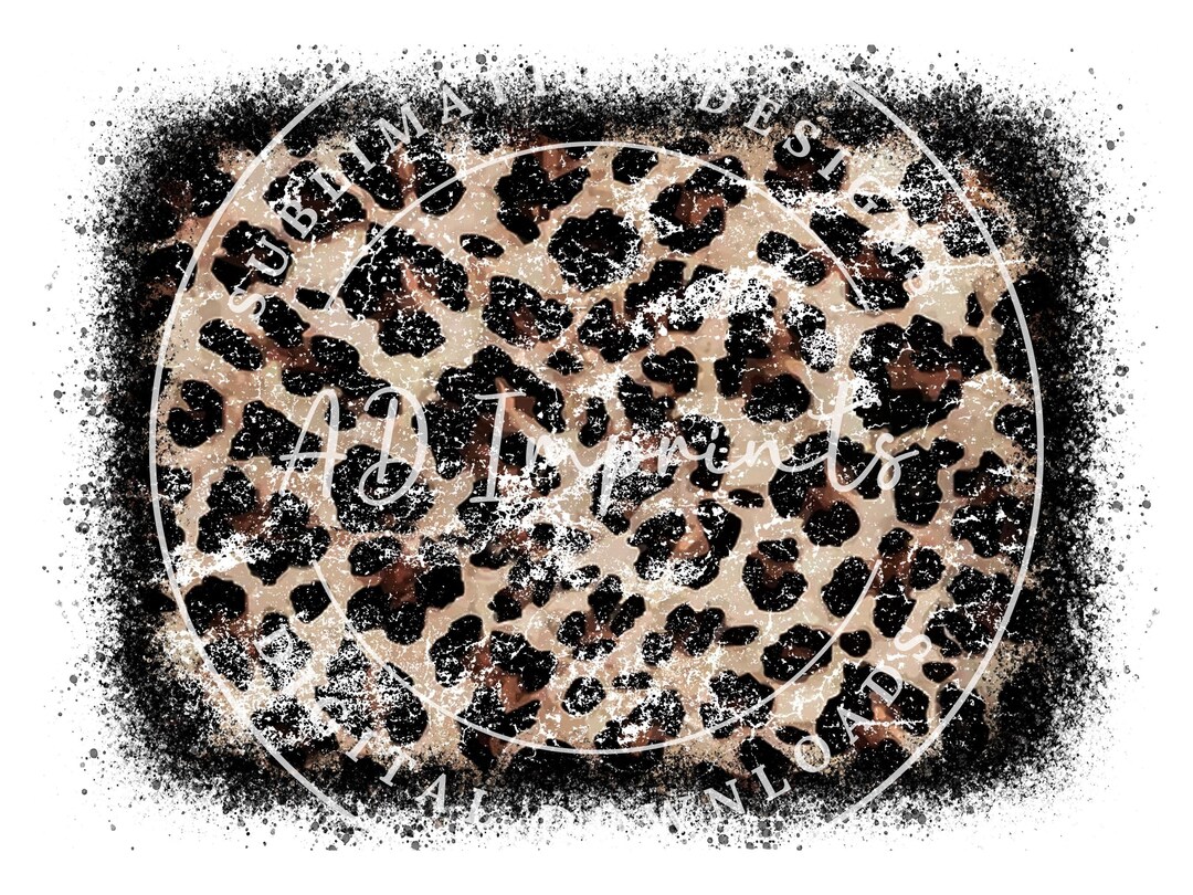 Distressed Leopard Sublimation | Grunge Leopard Frame | Distressed ...