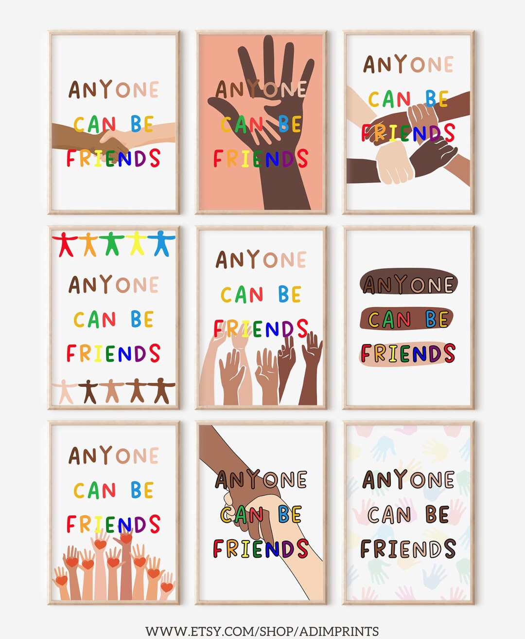 Anyone Can Be Friends Print | Kids Printable Art | Classroom Decor ...