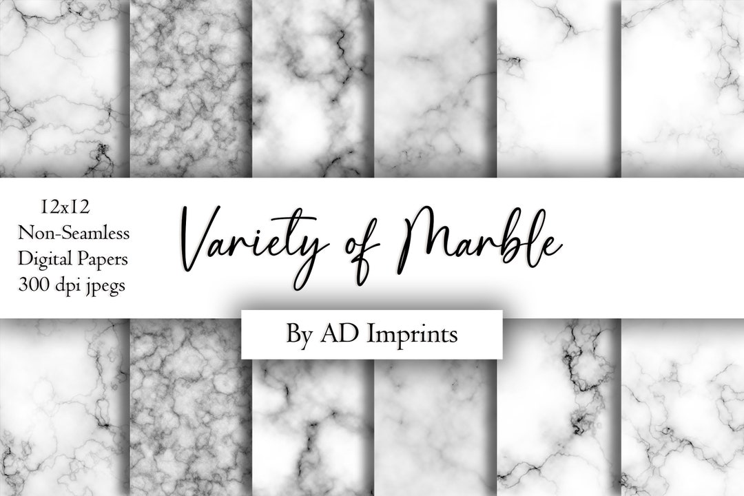 White Marble Digital Paper Bundle | Realistic Marble Texture Pack ...