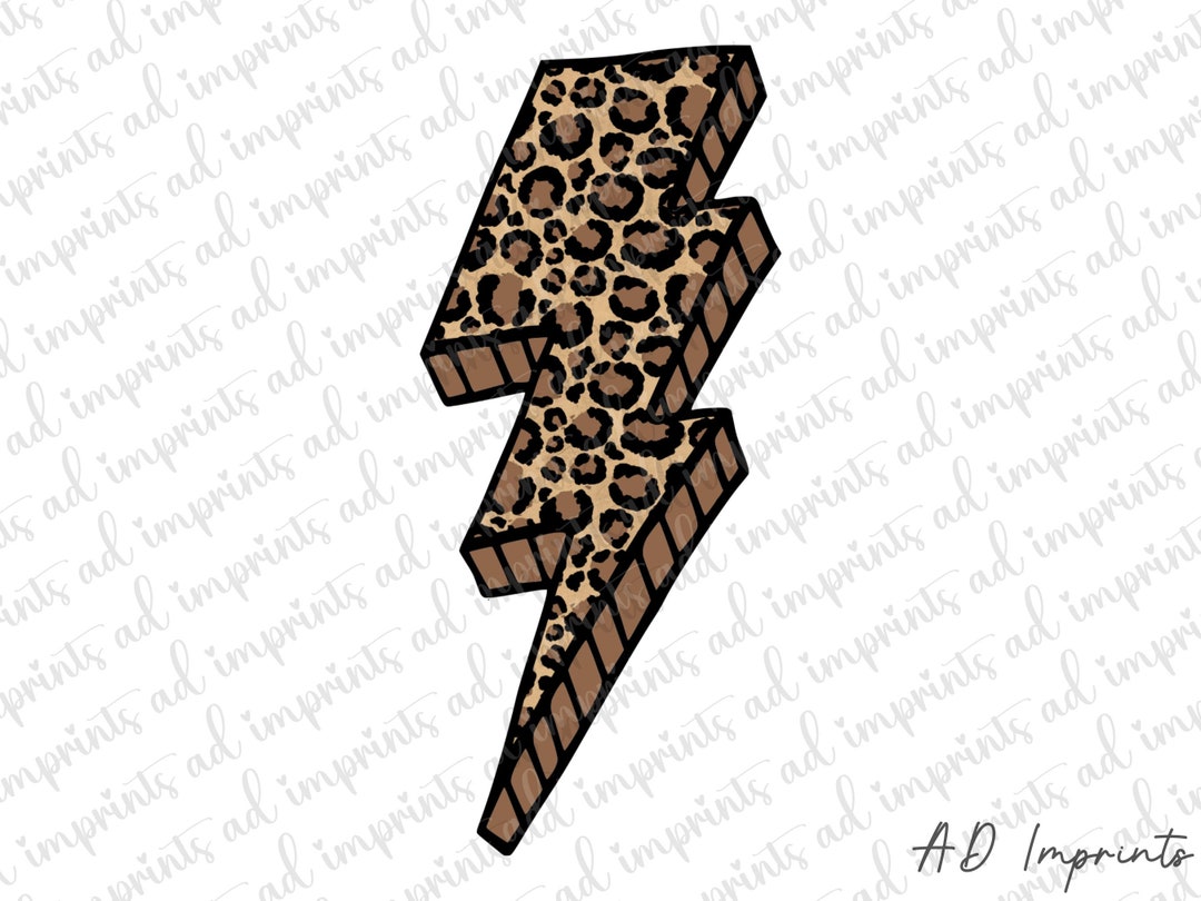 Leopard Print Lightning Bolt PNG Includes Grunge Leopard - Etsy
