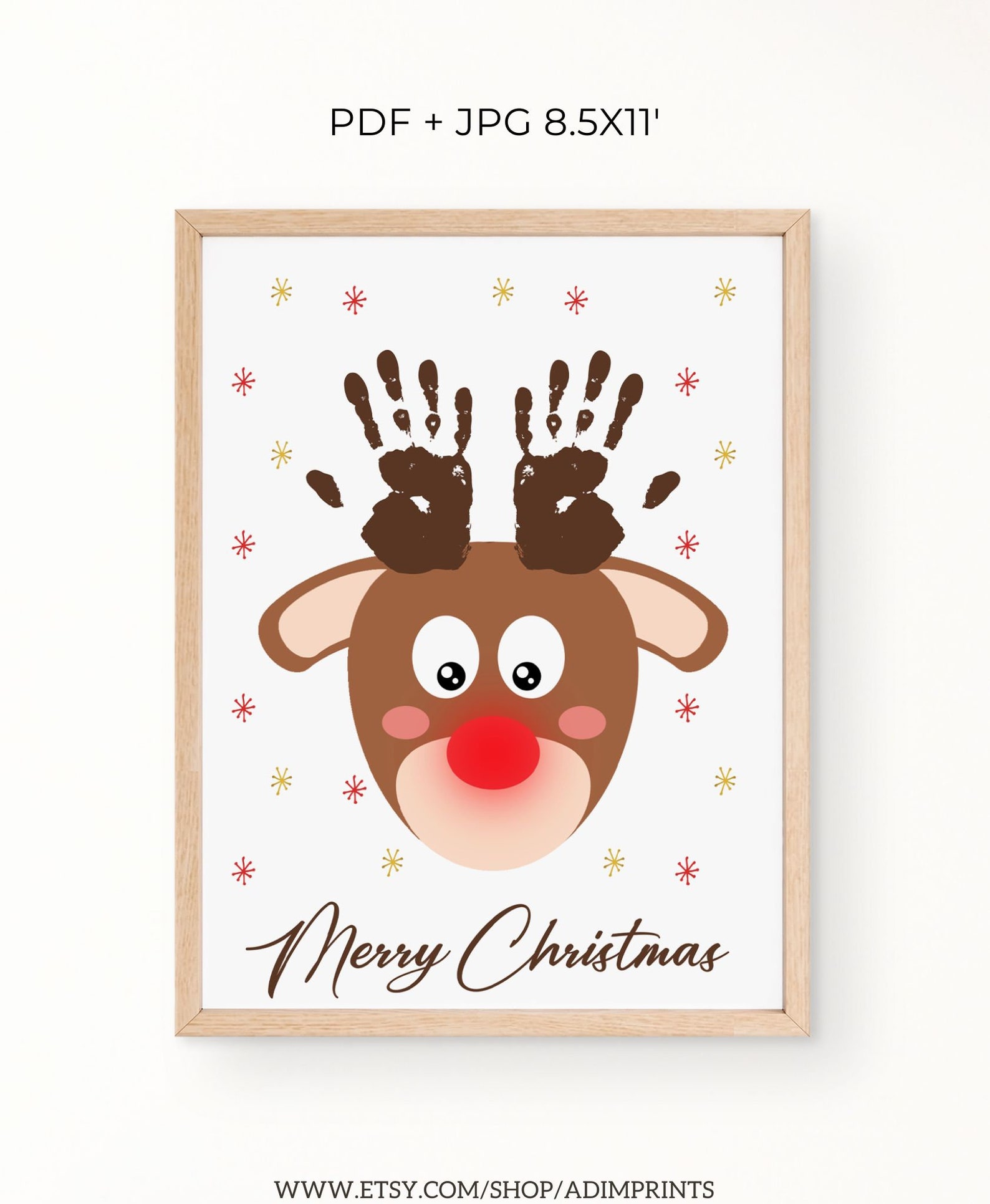 Kids Rudolph Reindeer Handprint Art Craft Baby My First Christmas ...