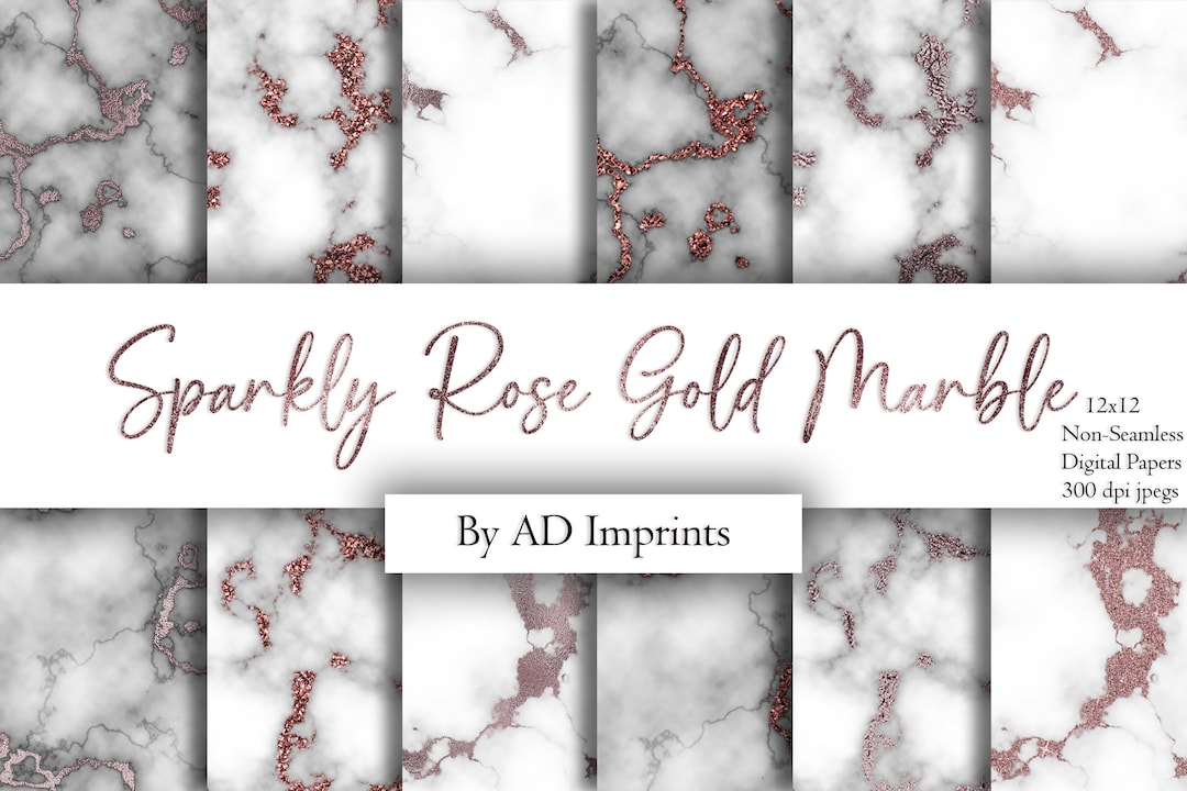 Rose Gold Marble Digital Paper Bundle | Realistic Marble Texture Pack ...