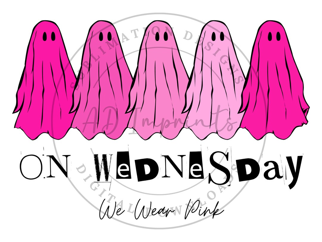 On Wednesday We Wear Pink Svg, Funny Halloween Svg, Ghost Girl Pink ...