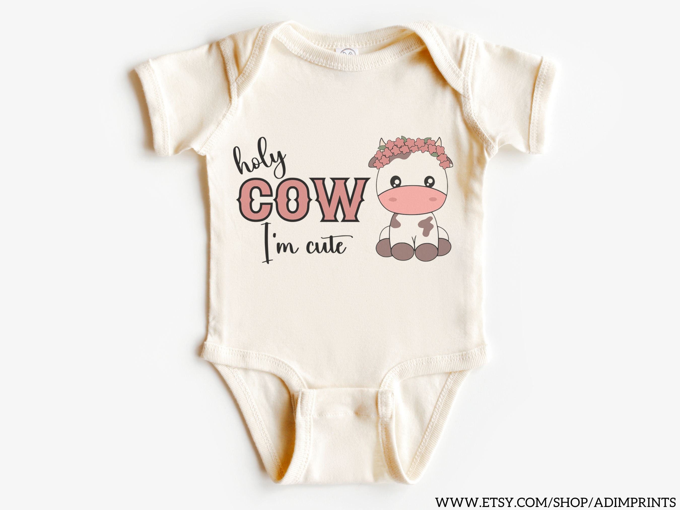 Holy Cow I'm Cute SVG| Cute Baby Cow Quote PNG | Cow Baby SVG Design ...
