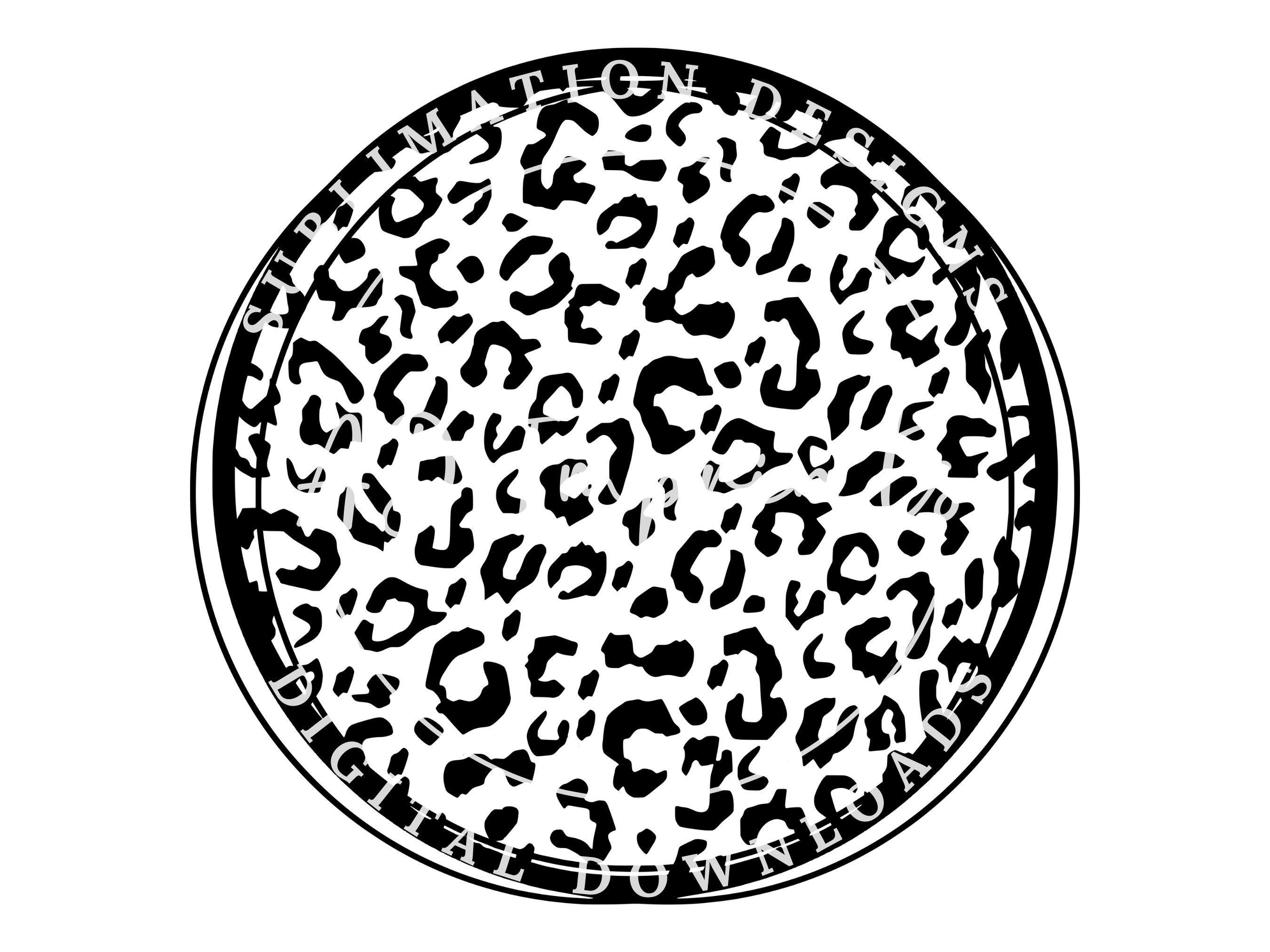 Leopard Circle Frame Sublimation PNG Cheetah Spots SVG Leopard Monogram ...