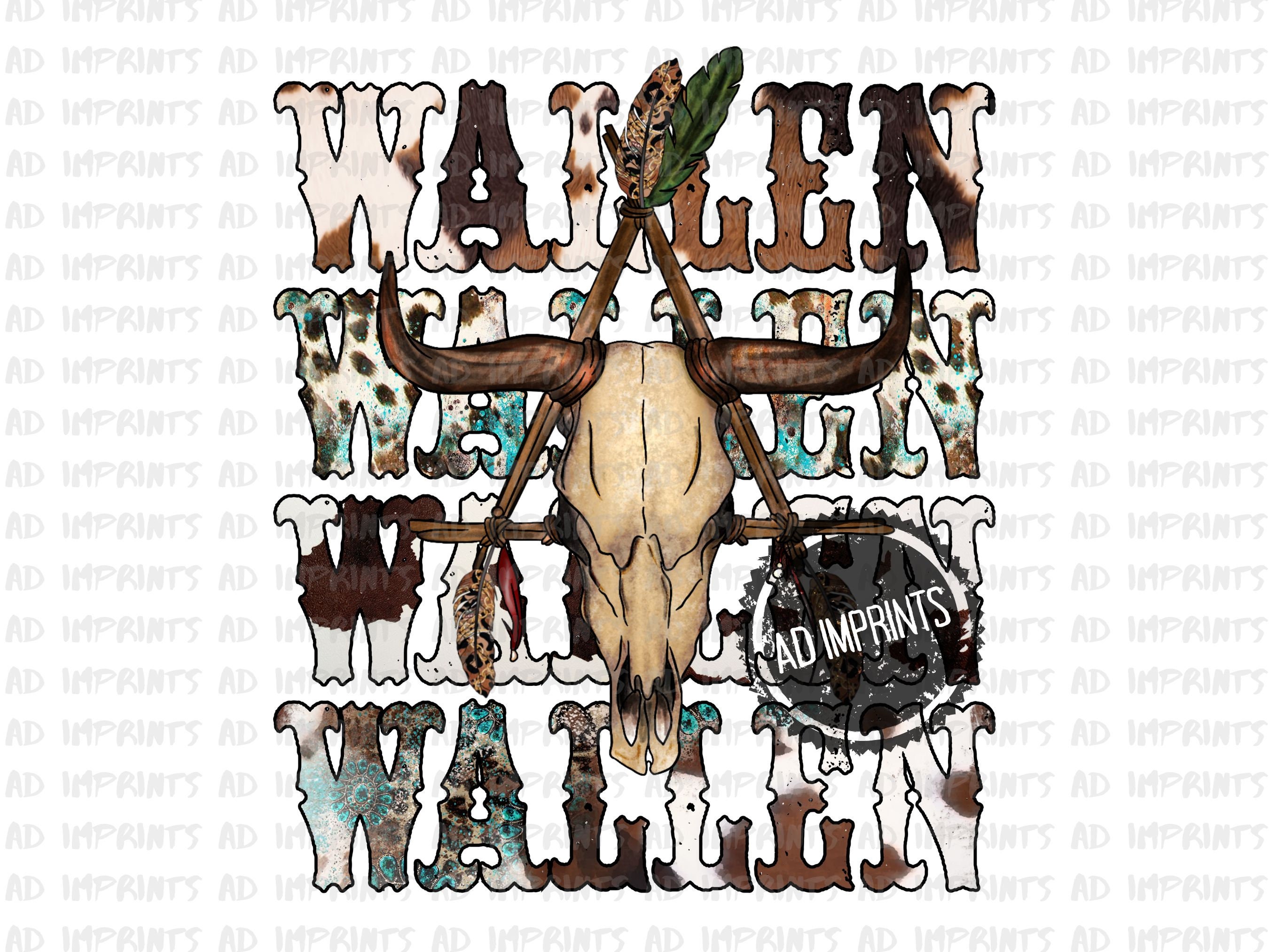 Wallen PNG Stacked Wallen Sublimation Design Turquoise and Cowhide ...