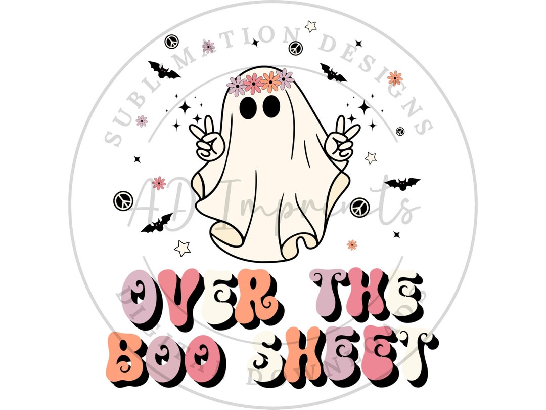 Over the Boo Sheet PNG | Spooky Season PNG | Retro Halloween ...