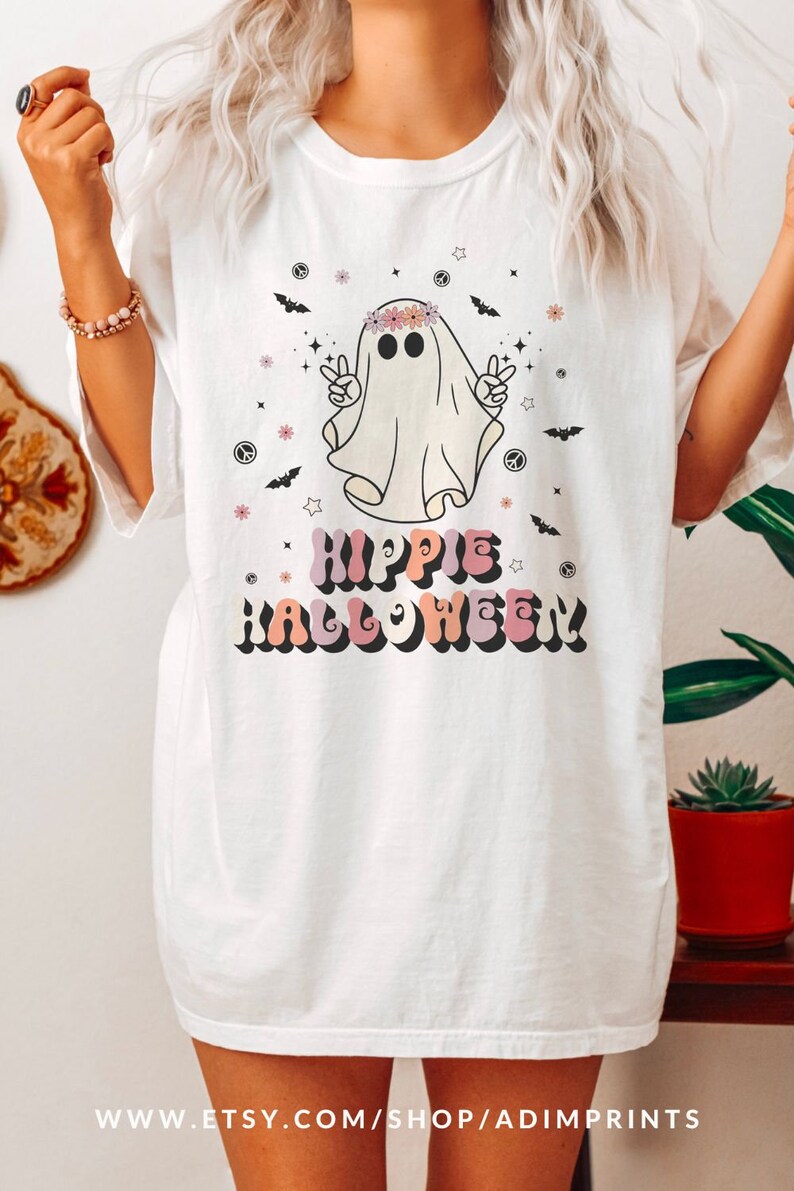 Hippie Halloween PNG | Cute Ghost PNG | Spooky Season Png | Retro ...