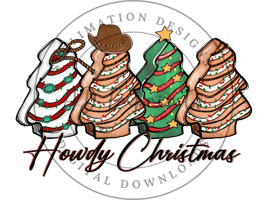 Howdy Christmas PNG | Western Christmas PNG | Tree Cake PNG | Christmas ...