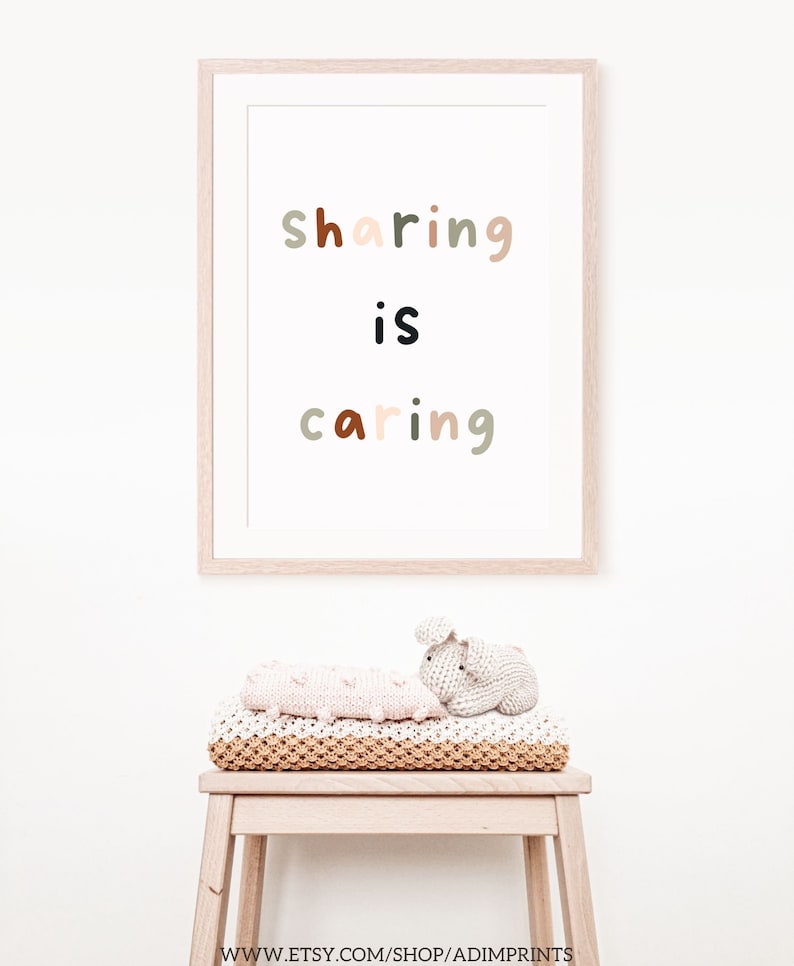 Sharing is Caring Print | Kids Printable Art | Nursery Printable ...