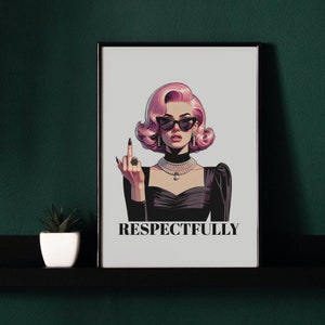 Respectfully PNG Middle Finger PNG Trendy Vintage Retro Housewife Funny ...