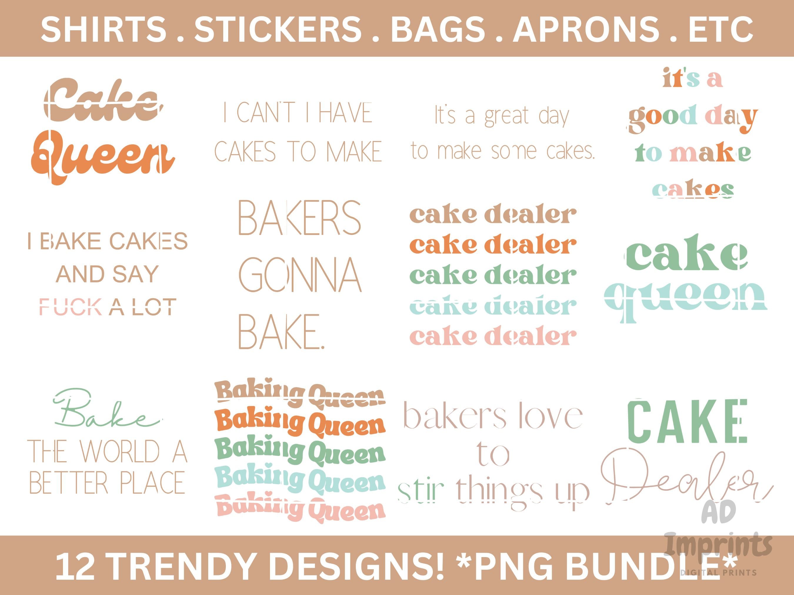Baking PNG Bundle | Cake Maker Sublimation Design Pack | Retro Boho ...