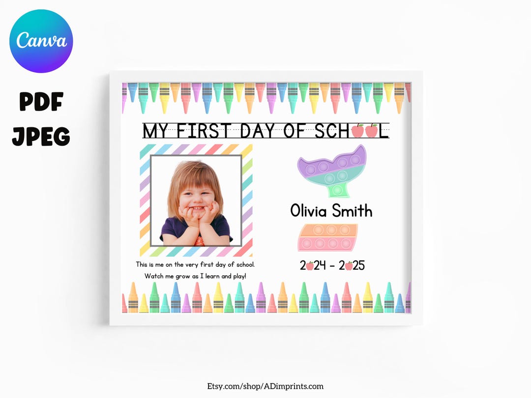 Editable First Day of School Craft Photo Back to School Printable ...
