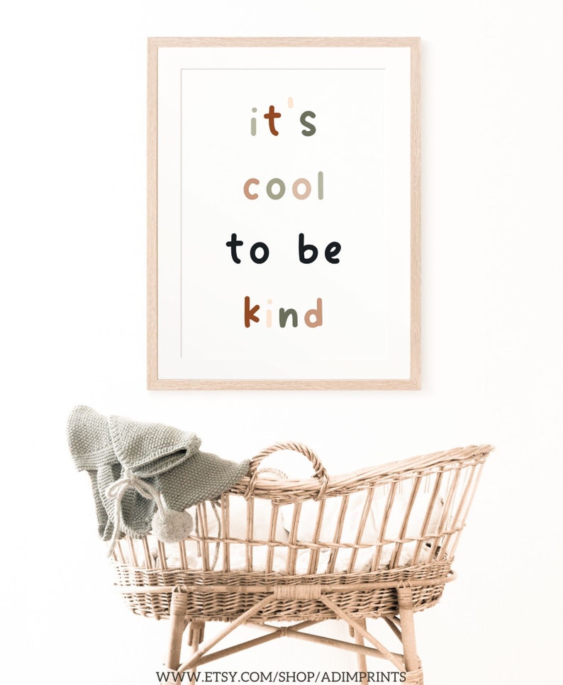 It's Cool to Be Kind Print Kids Printable Art Nursery - Etsy