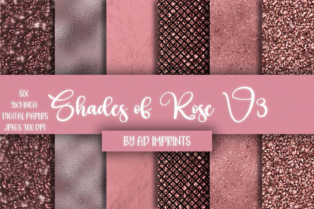 Rose Gold Digital Paper Pack V3 | Rose Gold Glam Texture Bundle ...