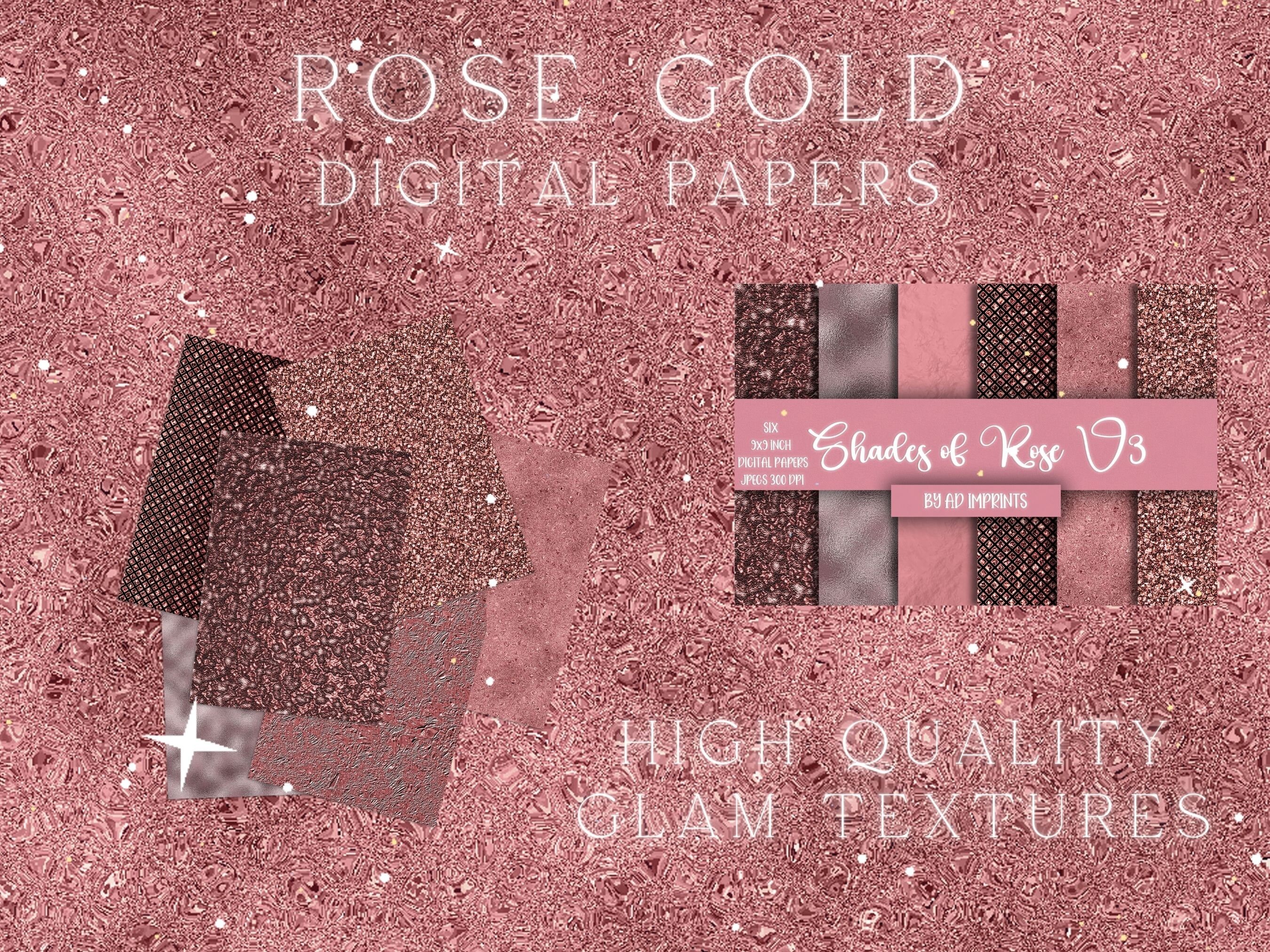 Rose Gold Digital Paper Pack V3 Rose Gold Glam Texture - Etsy
